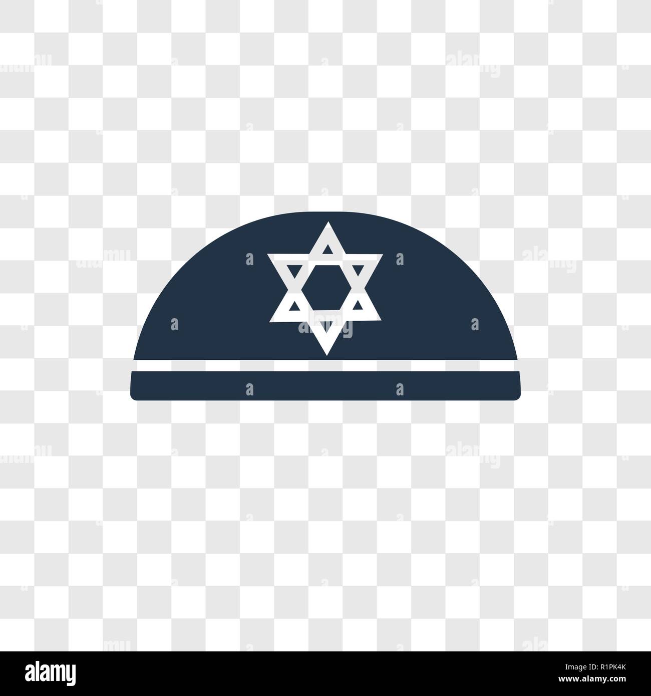 Kippah vector icon isolated on transparent background, Kippah ...
