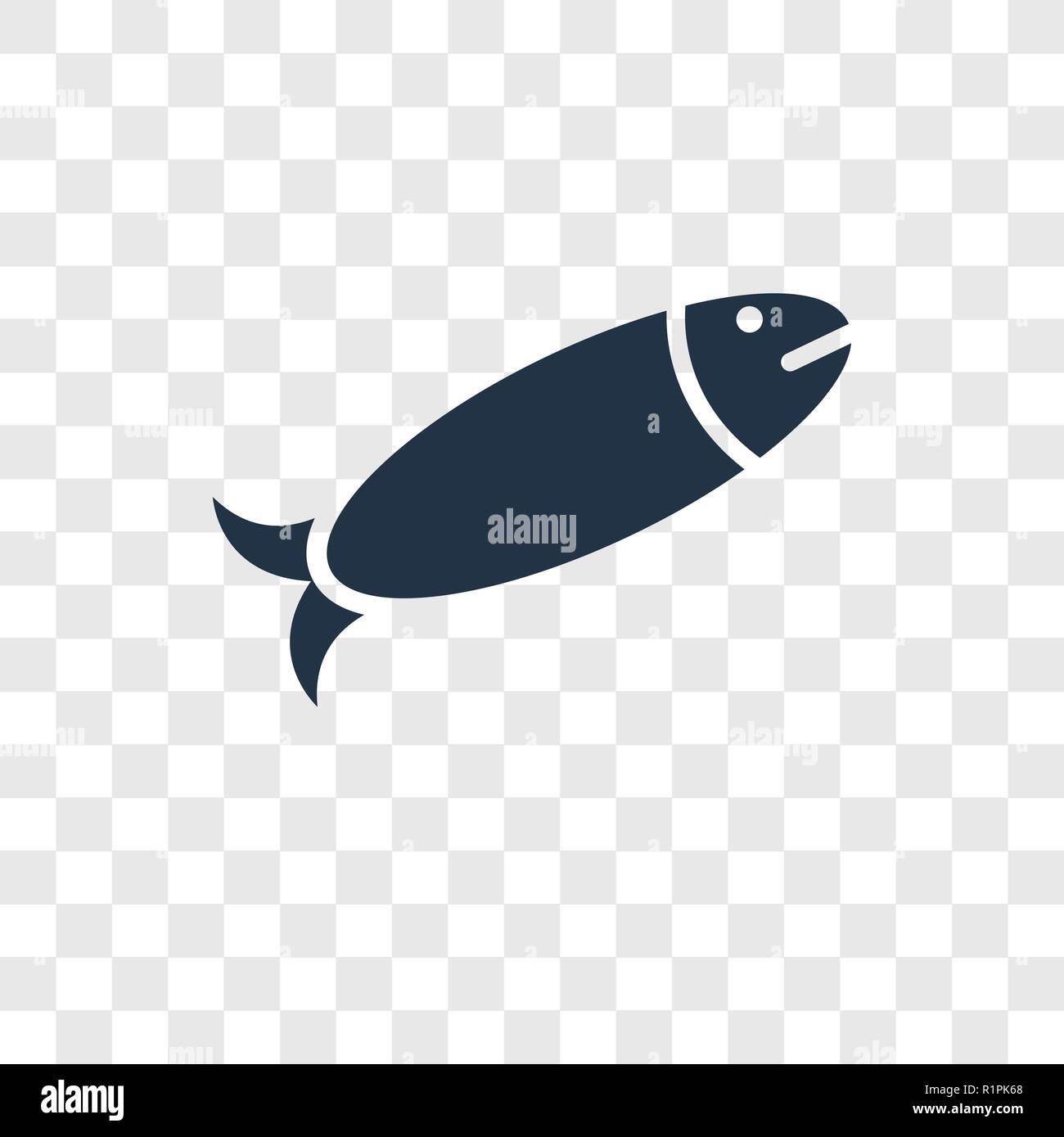 Fish vector icon isolated on transparent background, Fish transparency ...