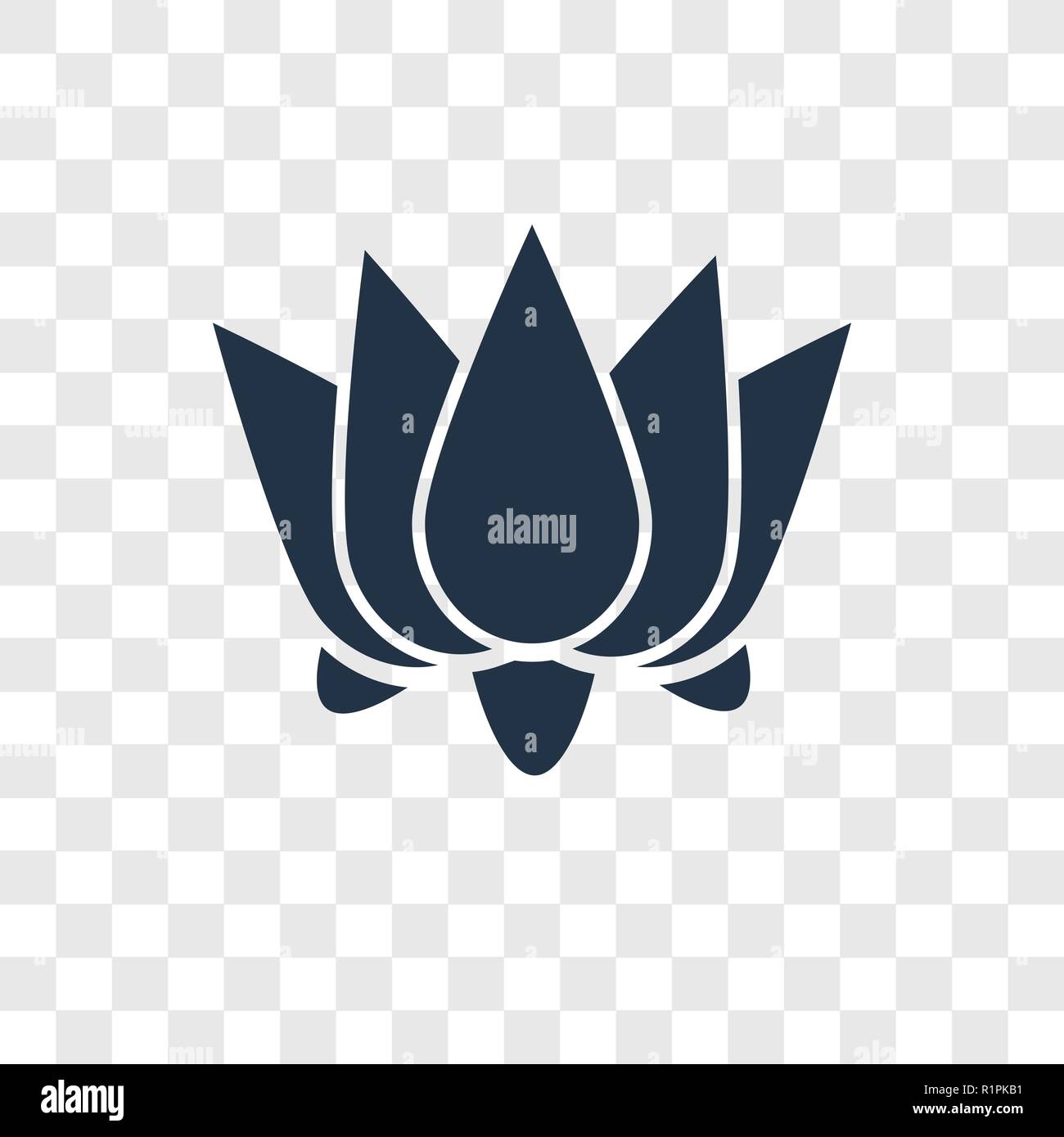 Lotus vector icon isolated on transparent background, Lotus ...
