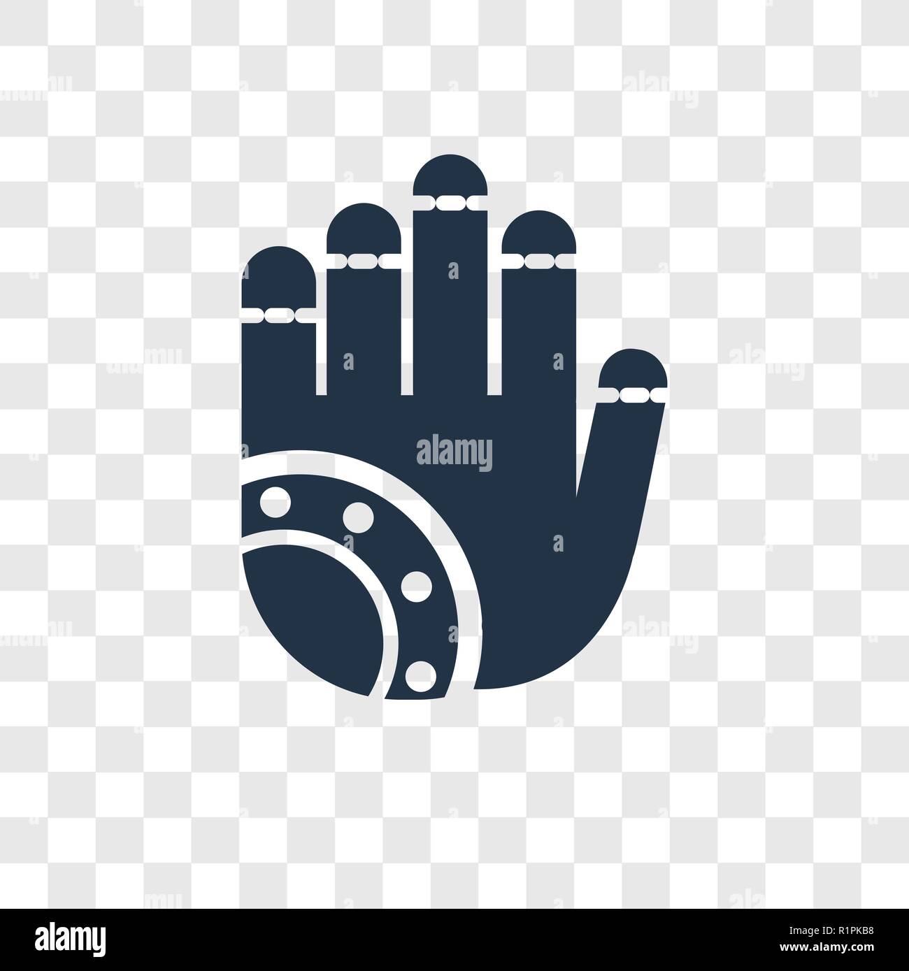 Henna painted hand vector icon isolated on transparent background ...