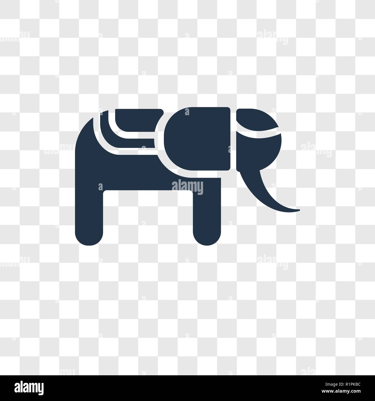 Elephant vector icon isolated on transparent background, Elephant ...