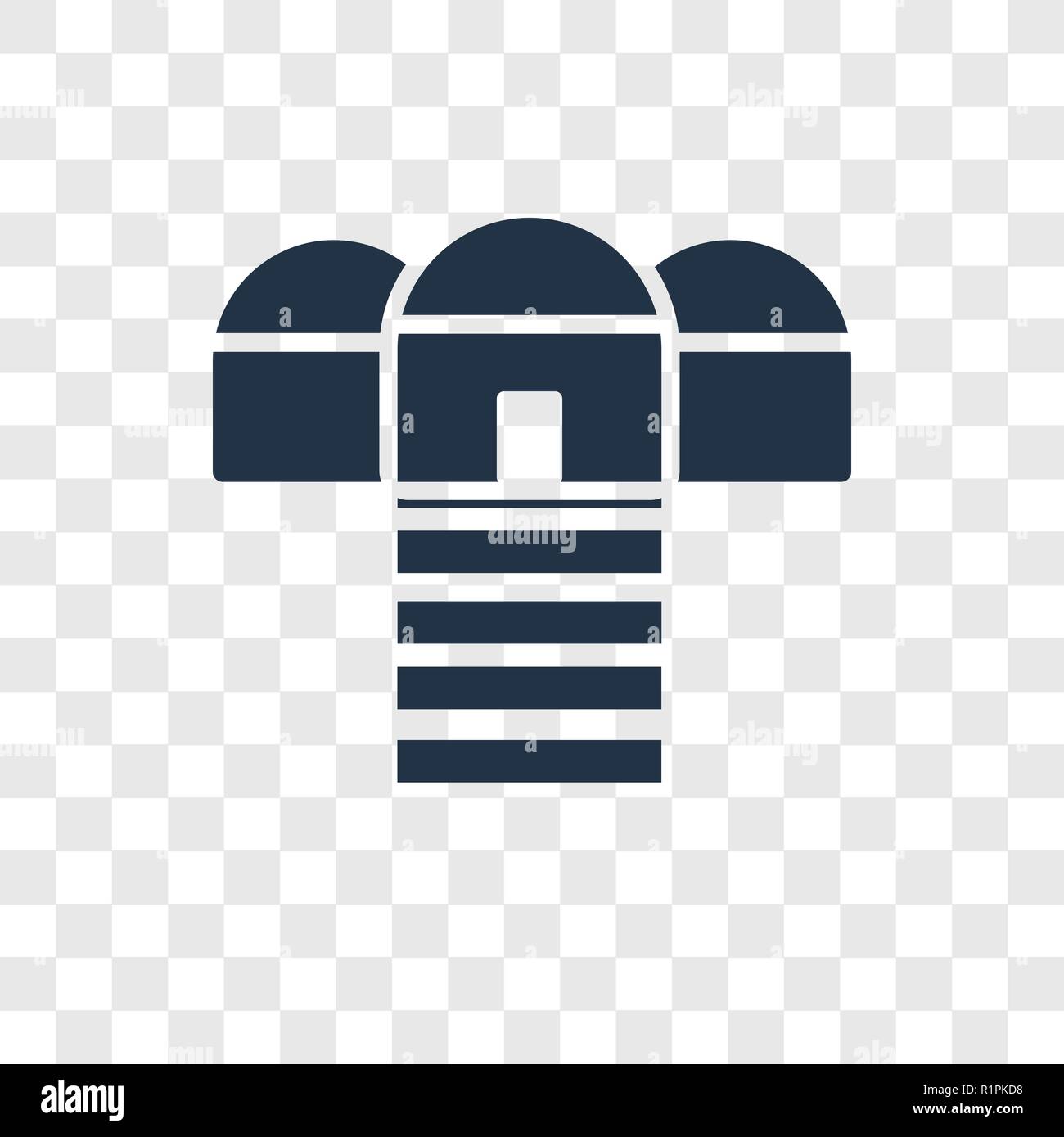 Temple vector icon isolated on transparent background, Temple ...