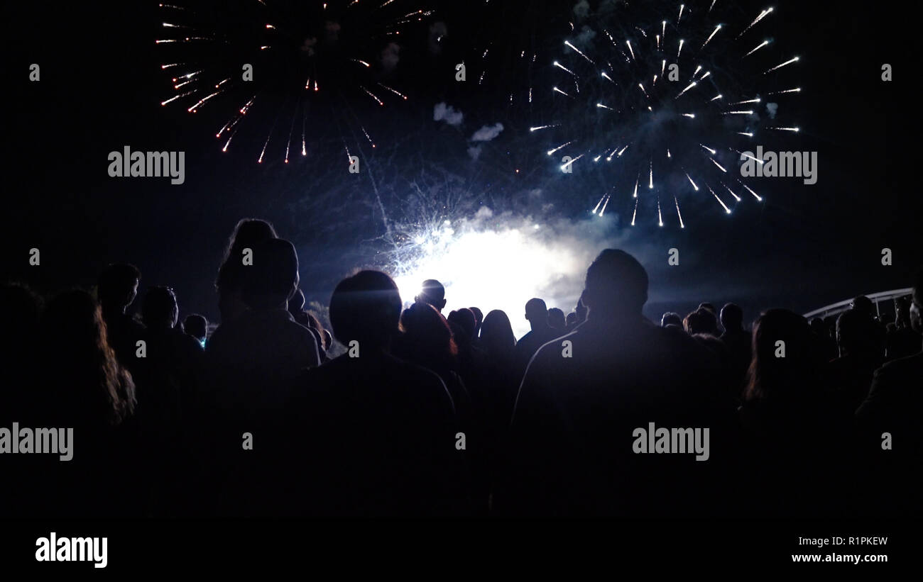 Crowd celebrating night hi-res stock photography and images - Alamy