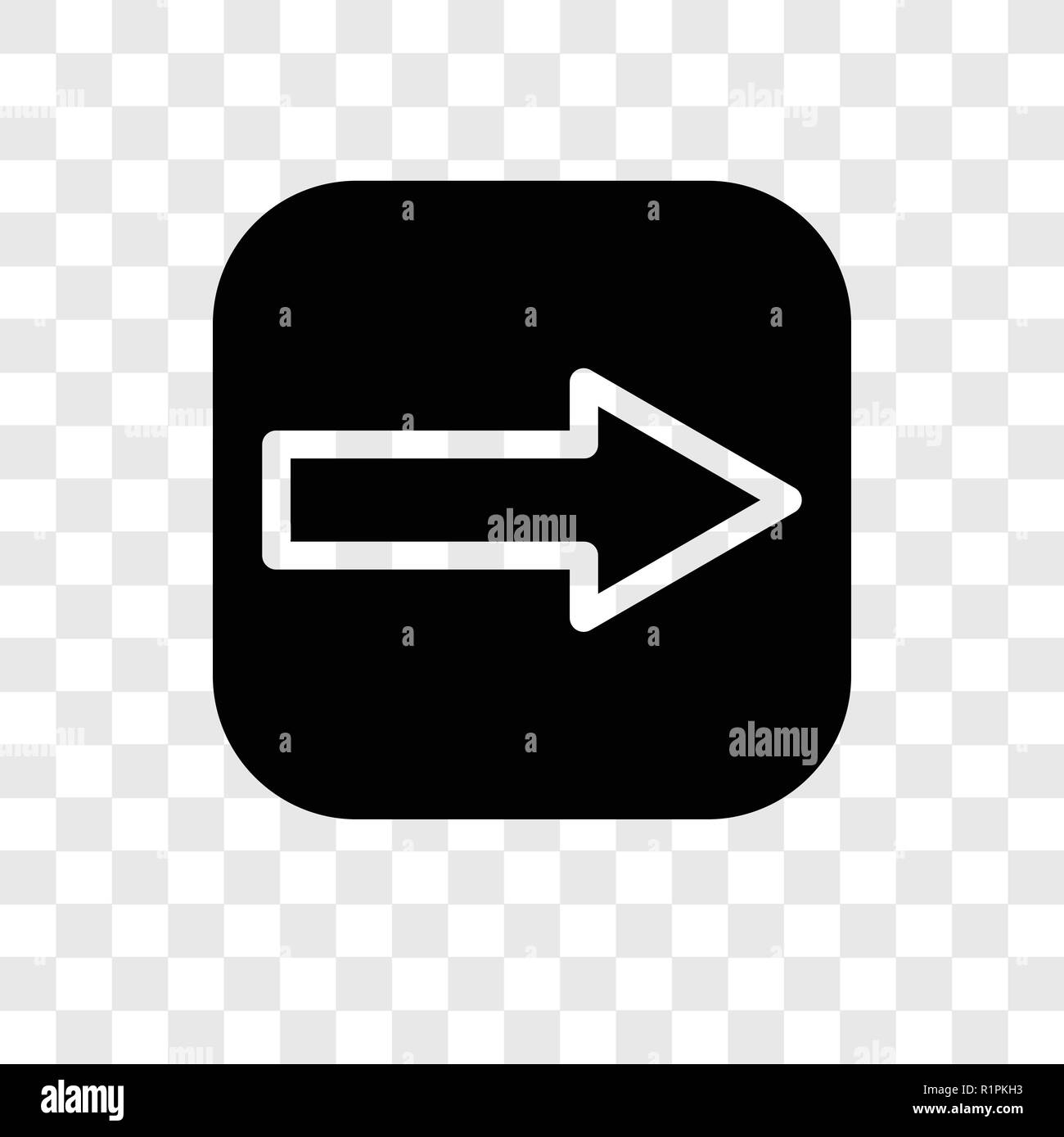 Right arrow vector icon isolated on transparent background, Right arrow ...