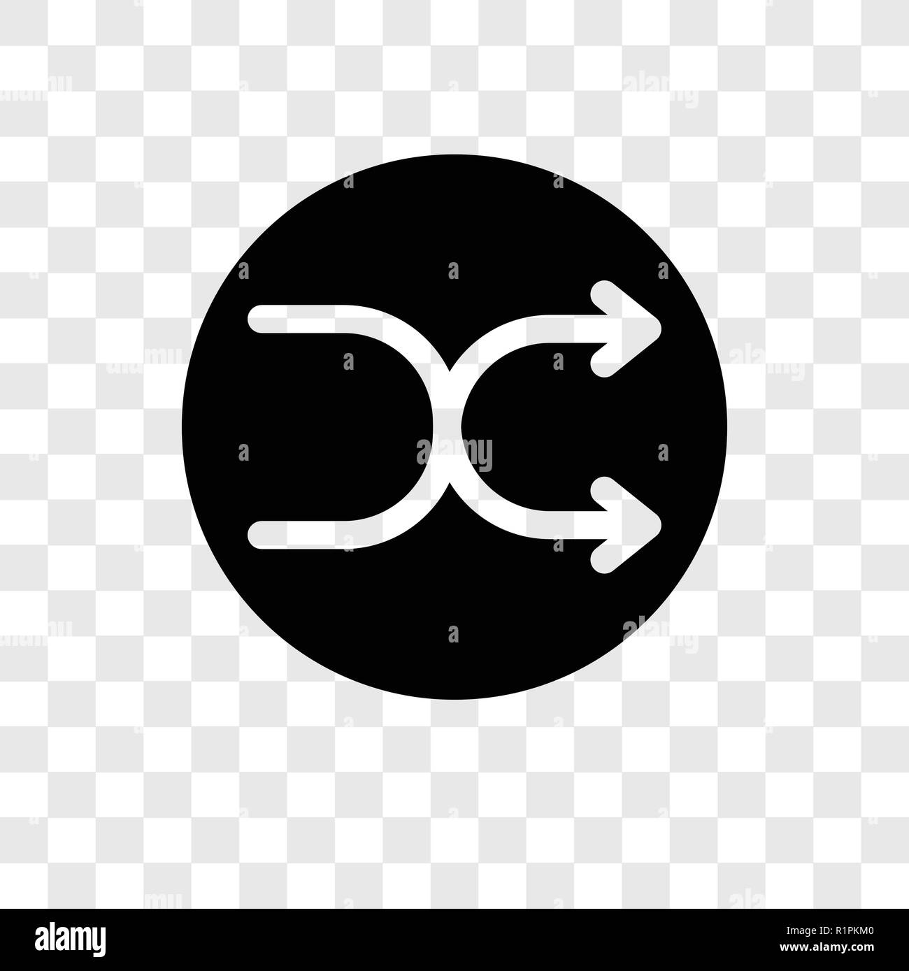 Shuffle vector icon isolated on transparent background, Shuffle ...