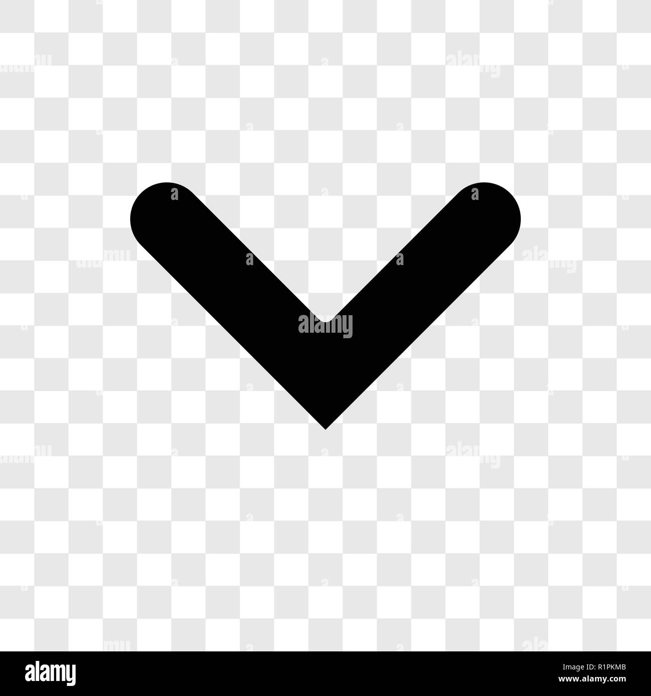 Down arrow vector icon isolated on transparent background, Down arrow ...