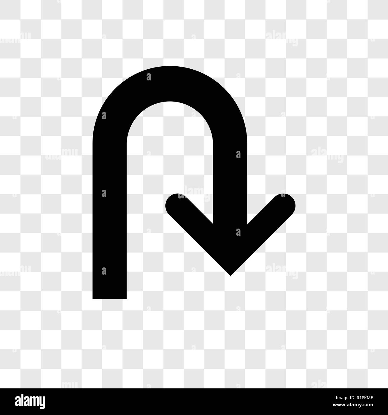 Return vector icon isolated on transparent background, Return ...