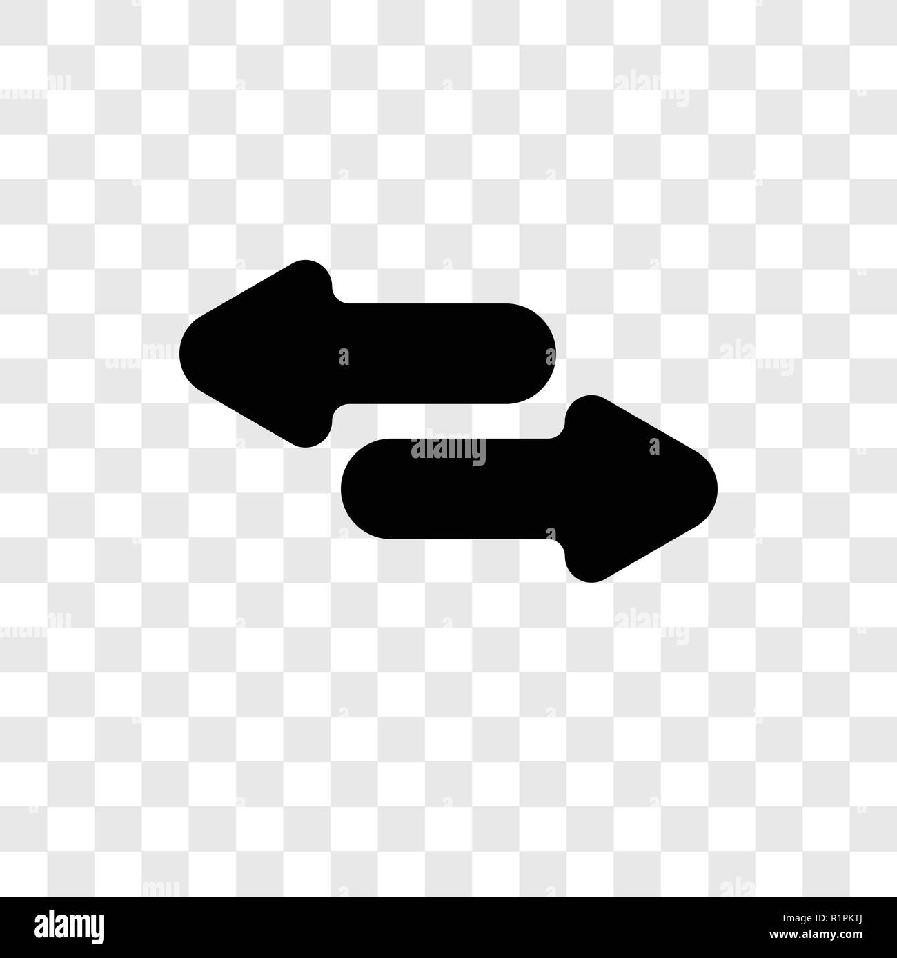 Horizontal arrows vector icon isolated on transparent background ...