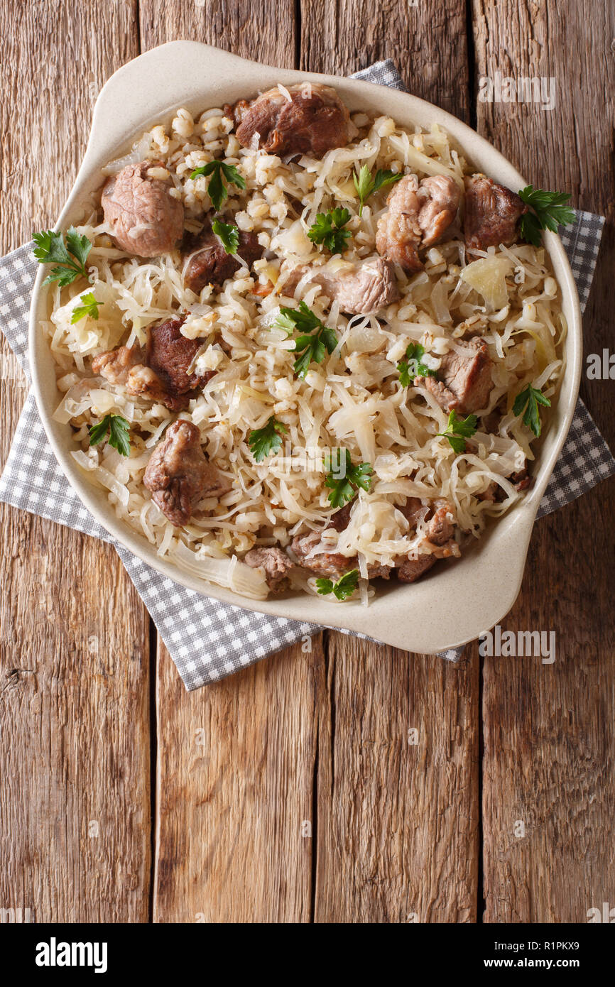 Delicious traditional Estonian mulgikapsas stewed pork with sauerkraut ...