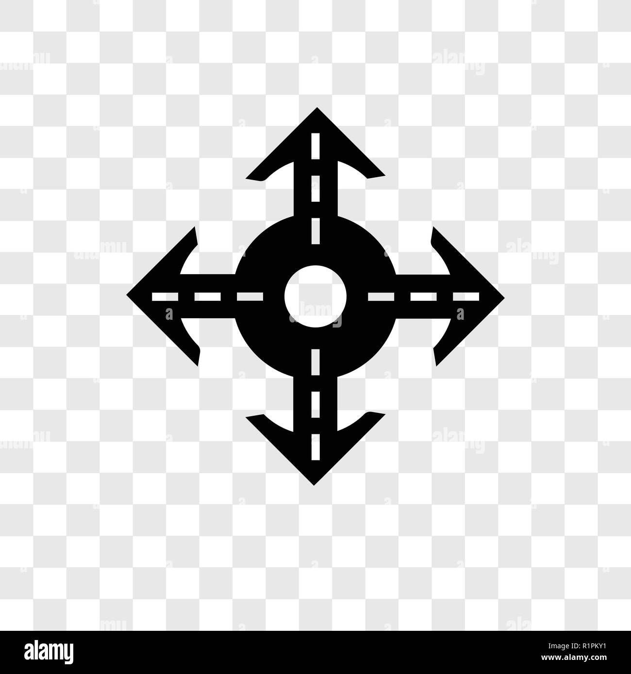 Roundabout vector icon isolated on transparent background, Roundabout ...