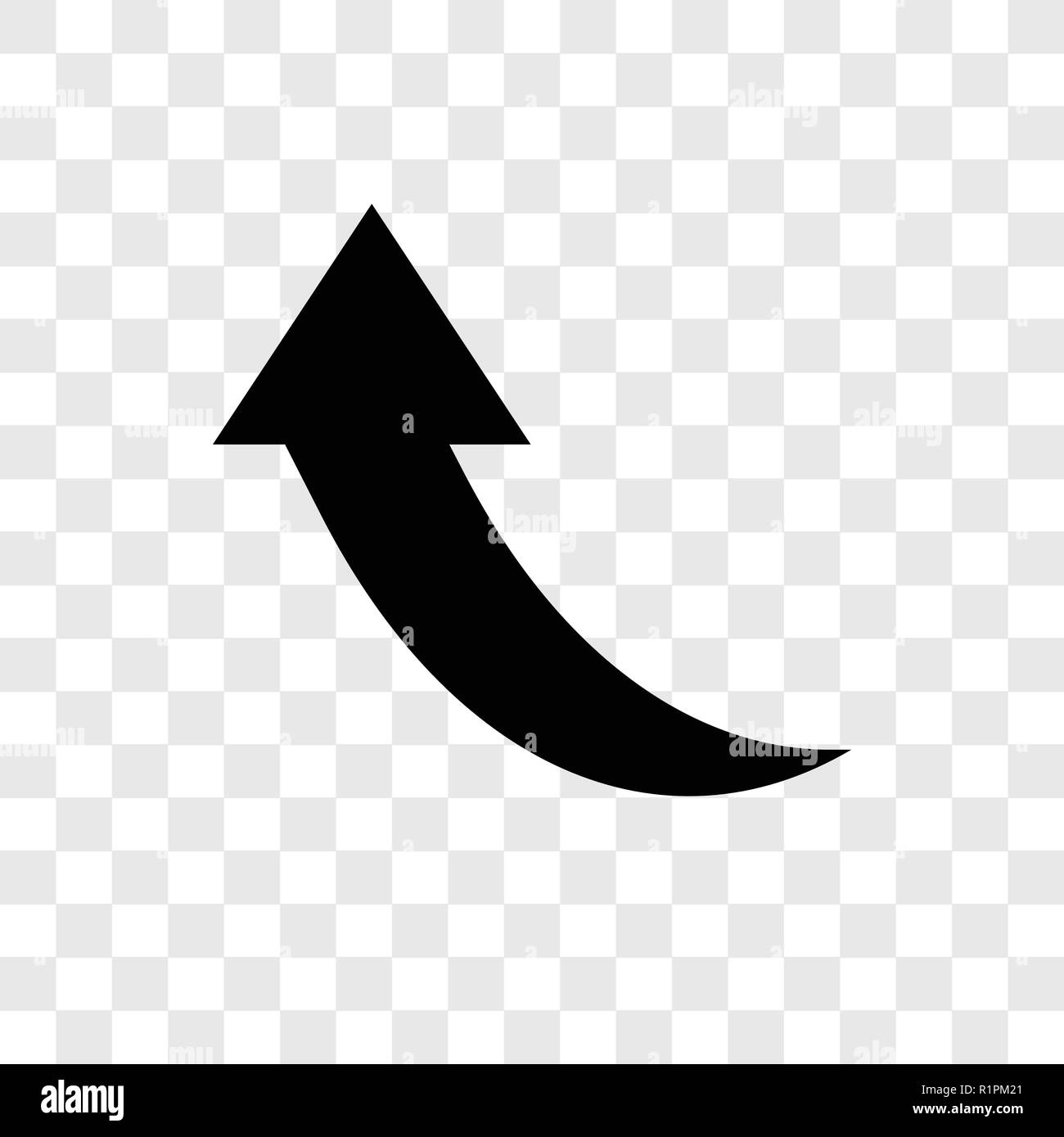 Upward vector icon isolated on transparent background, Upward ...