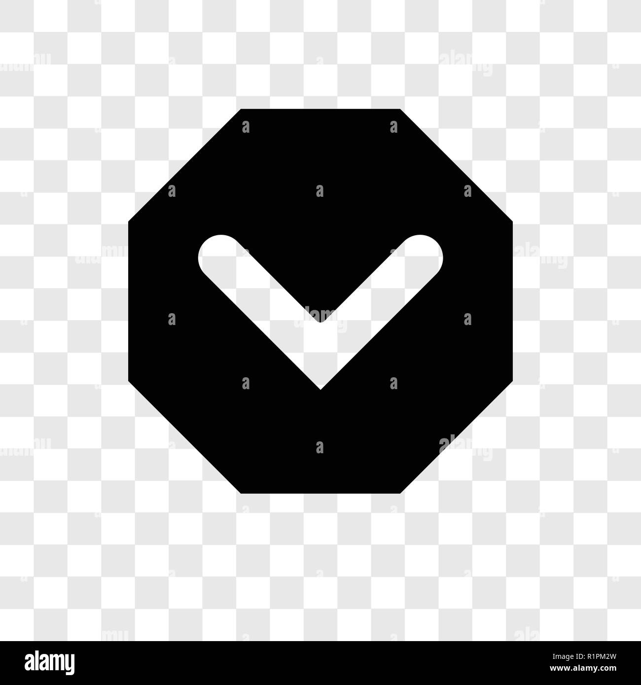 Down arrow vector icon isolated on transparent background, Down arrow ...