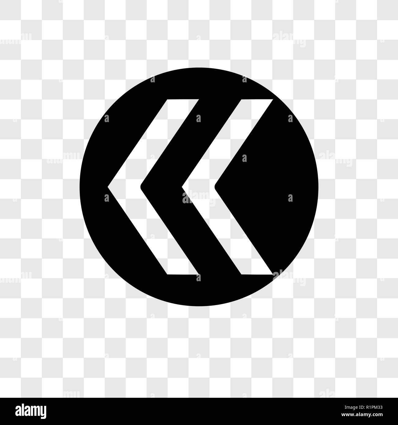 Rewind vector icon isolated on transparent background, Rewind ...