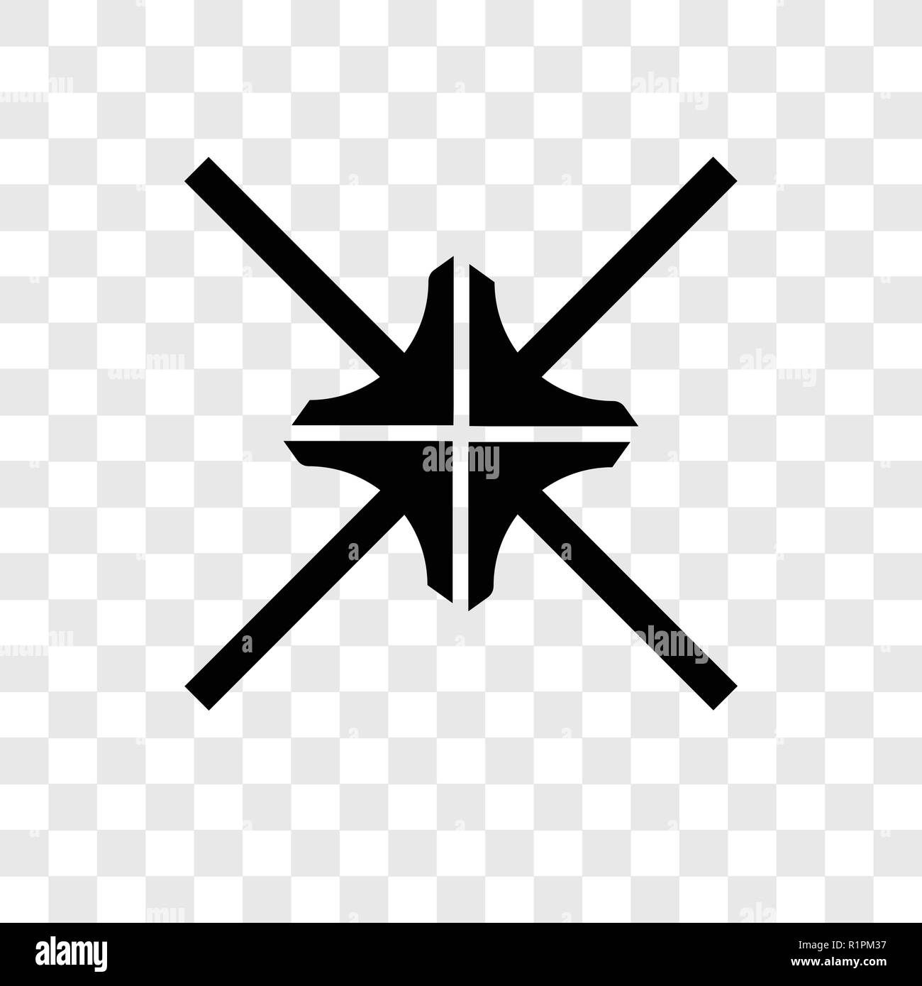 Center align vector icon isolated on transparent background, Center ...