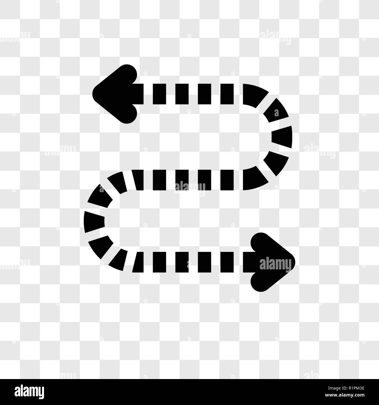 Curved arrow vector icon isolated on transparent background, Curved ...