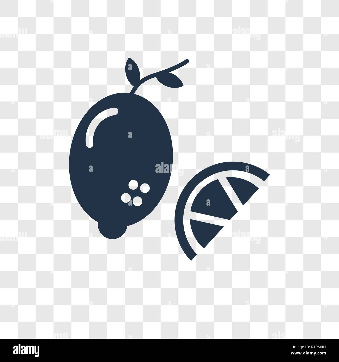 Lemon vector icon isolated on transparent background, Lemon ...