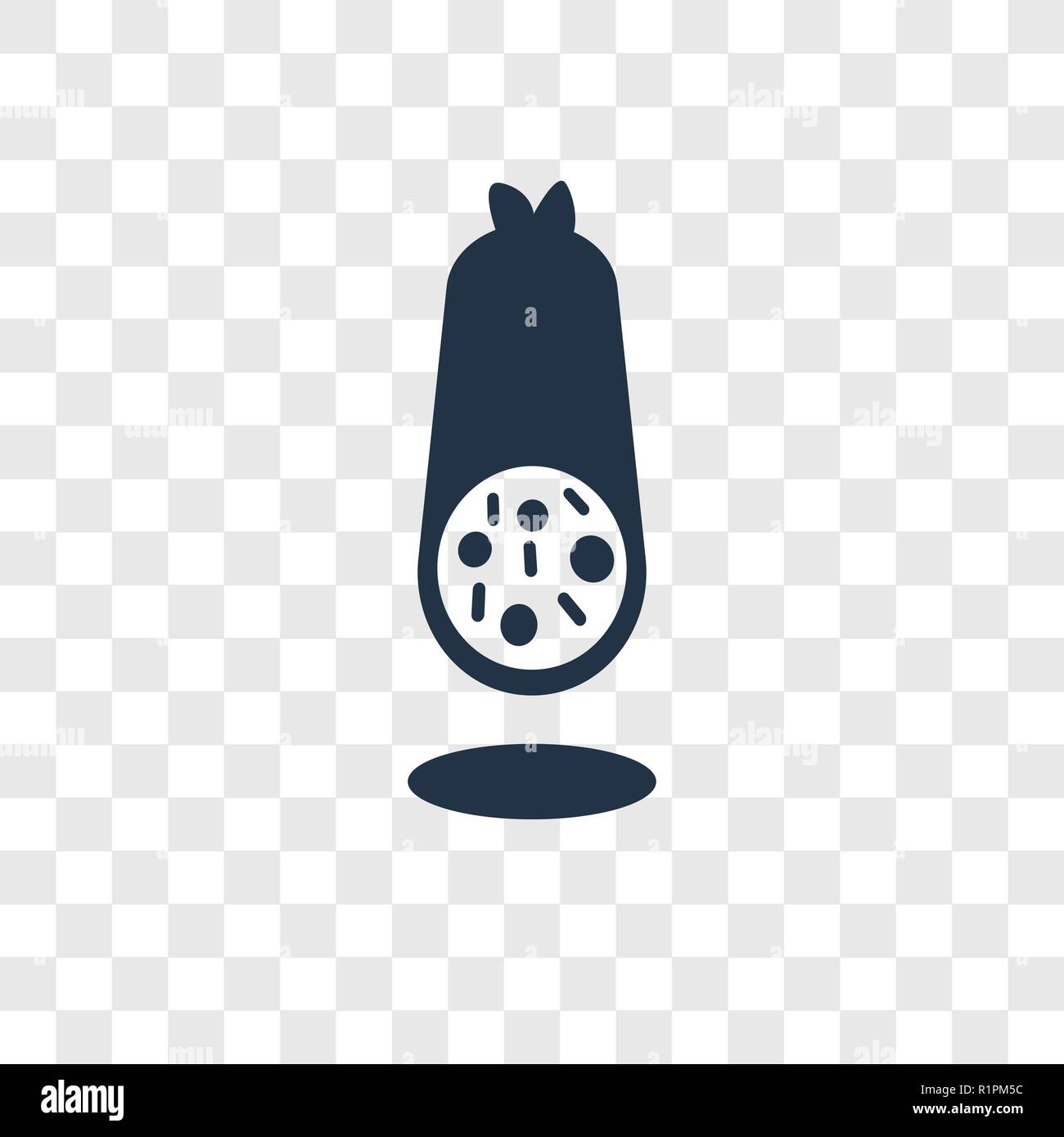Salami vector icon isolated on transparent background, Salami ...