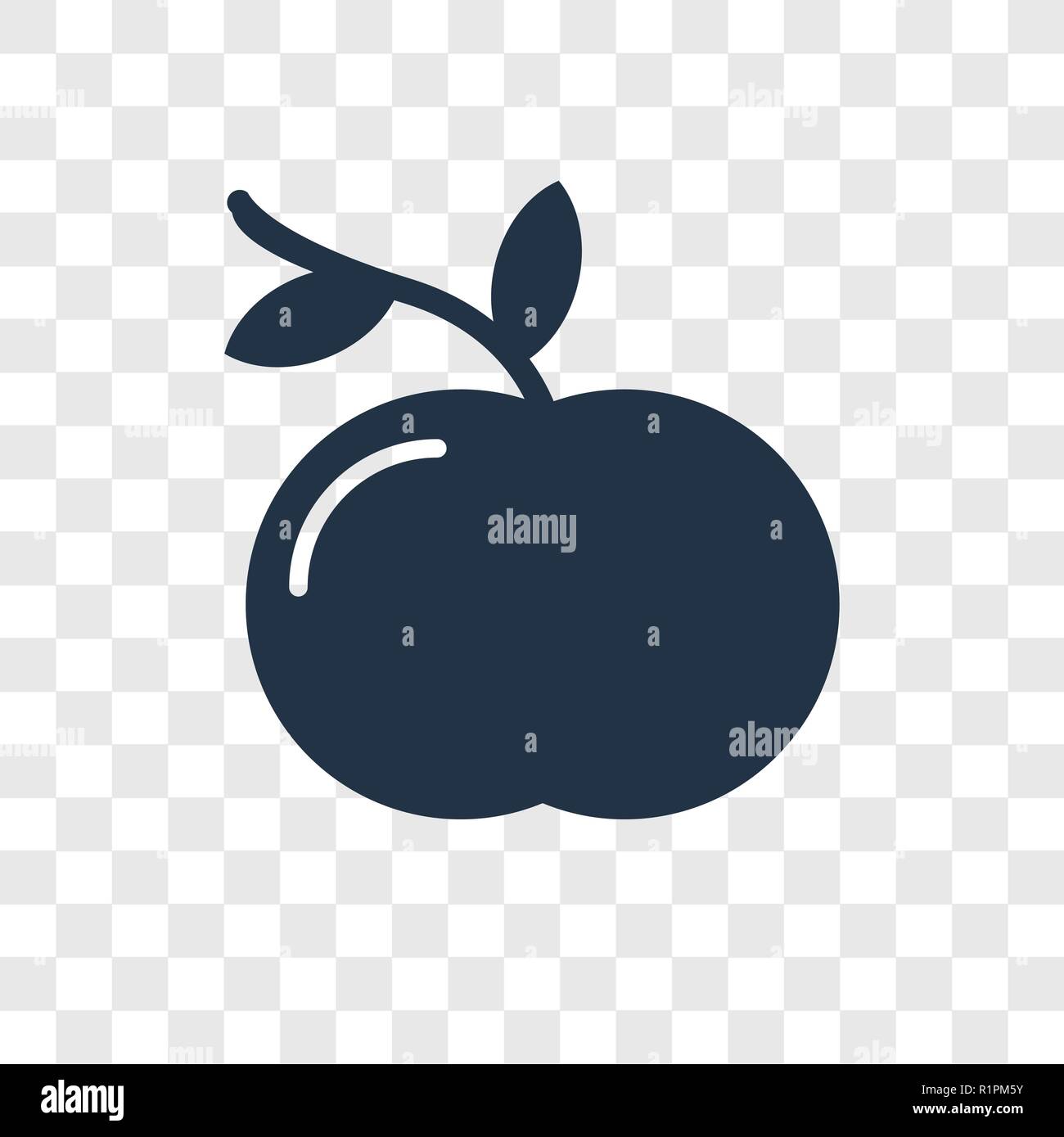 Peach vector icon isolated on transparent background, Peach ...