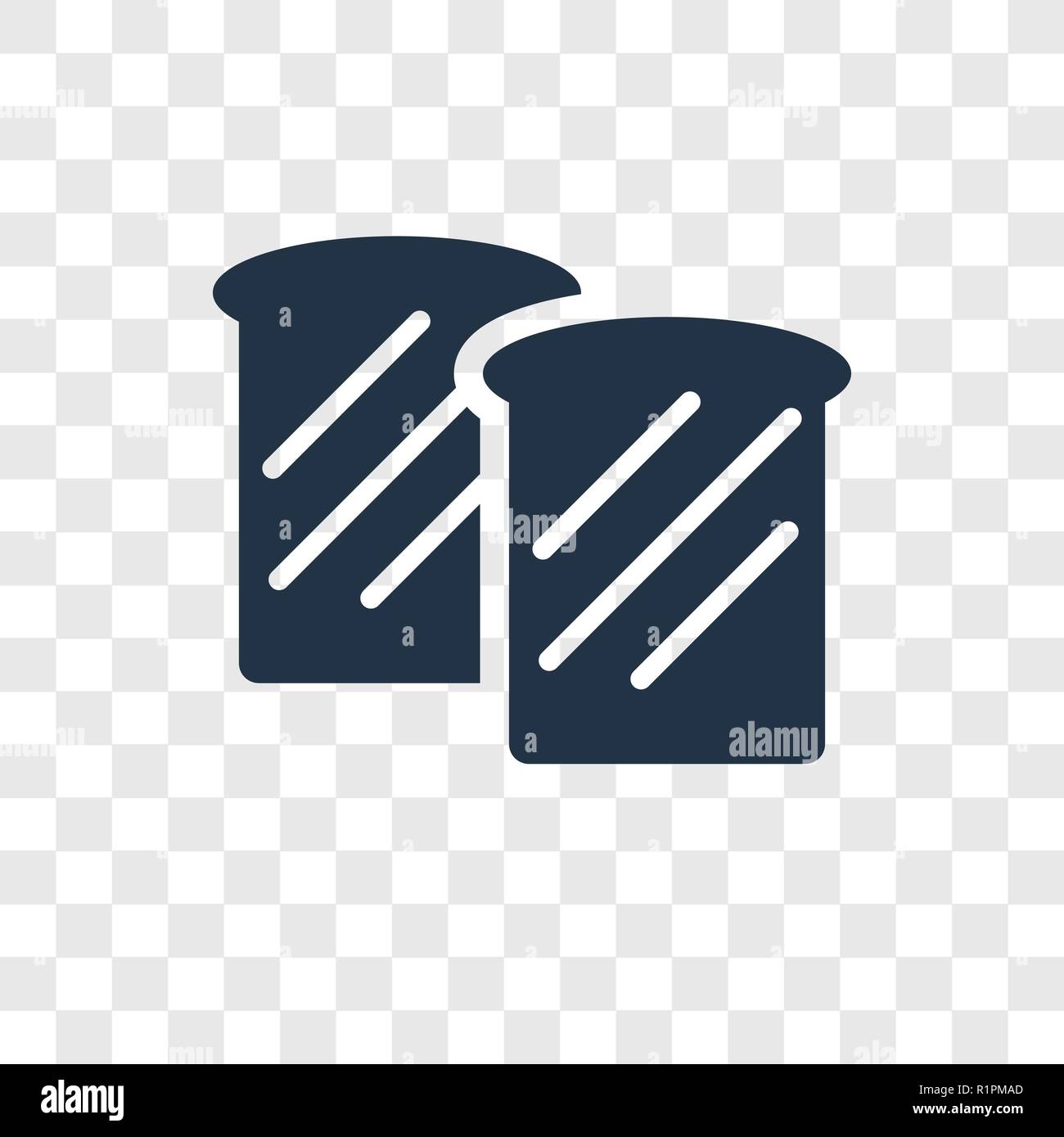 Toast vector icon isolated on transparent background, Toast ...