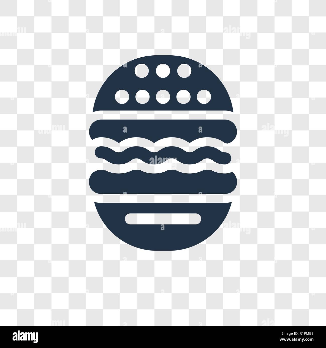 Burger vector icon isolated on transparent background, Burger ...