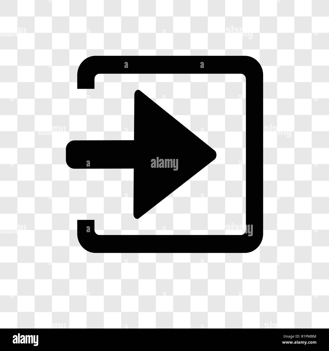 Enter Left vector icon isolated on transparent background, Enter Left ...