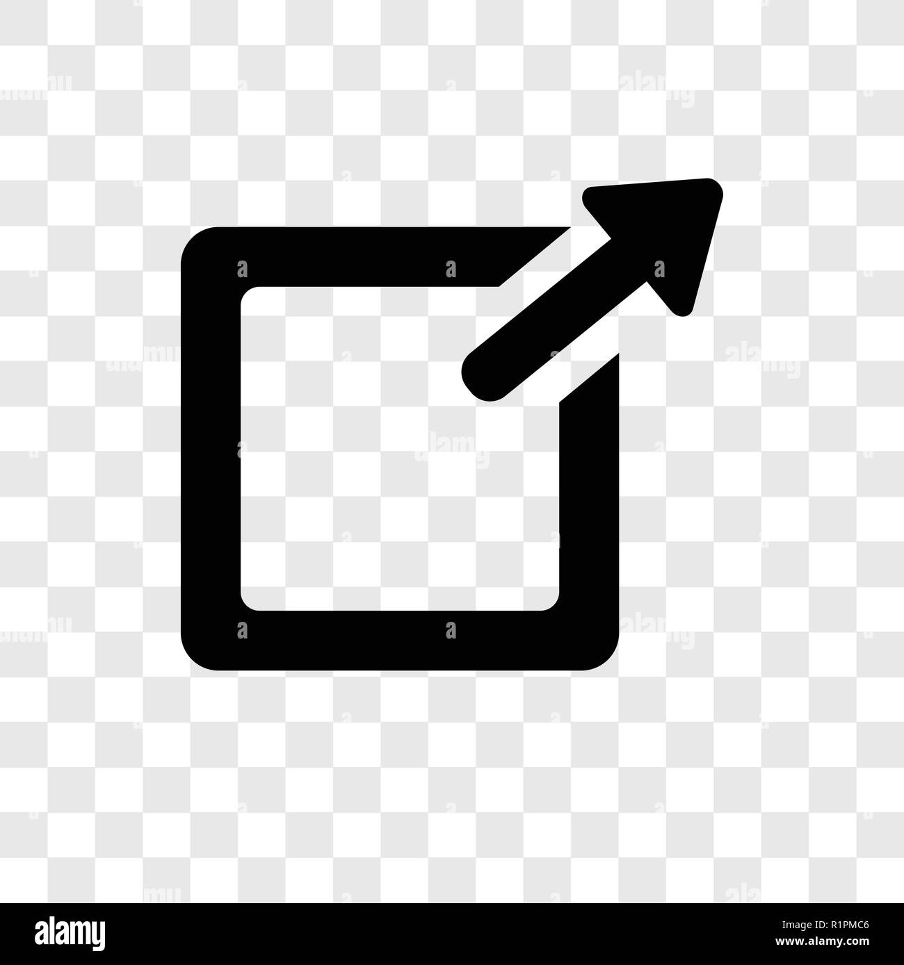 Exit Top Right vector icon isolated on transparent background, Exit Top ...