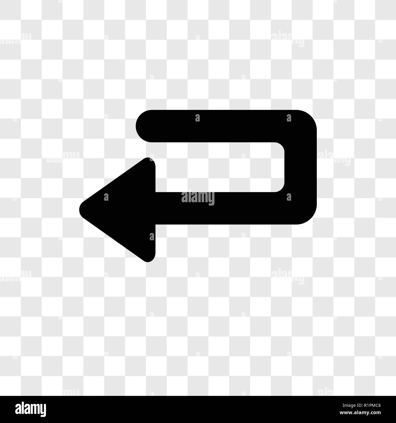 Undo Arrow vector icon isolated on transparent background, Undo Arrow ...