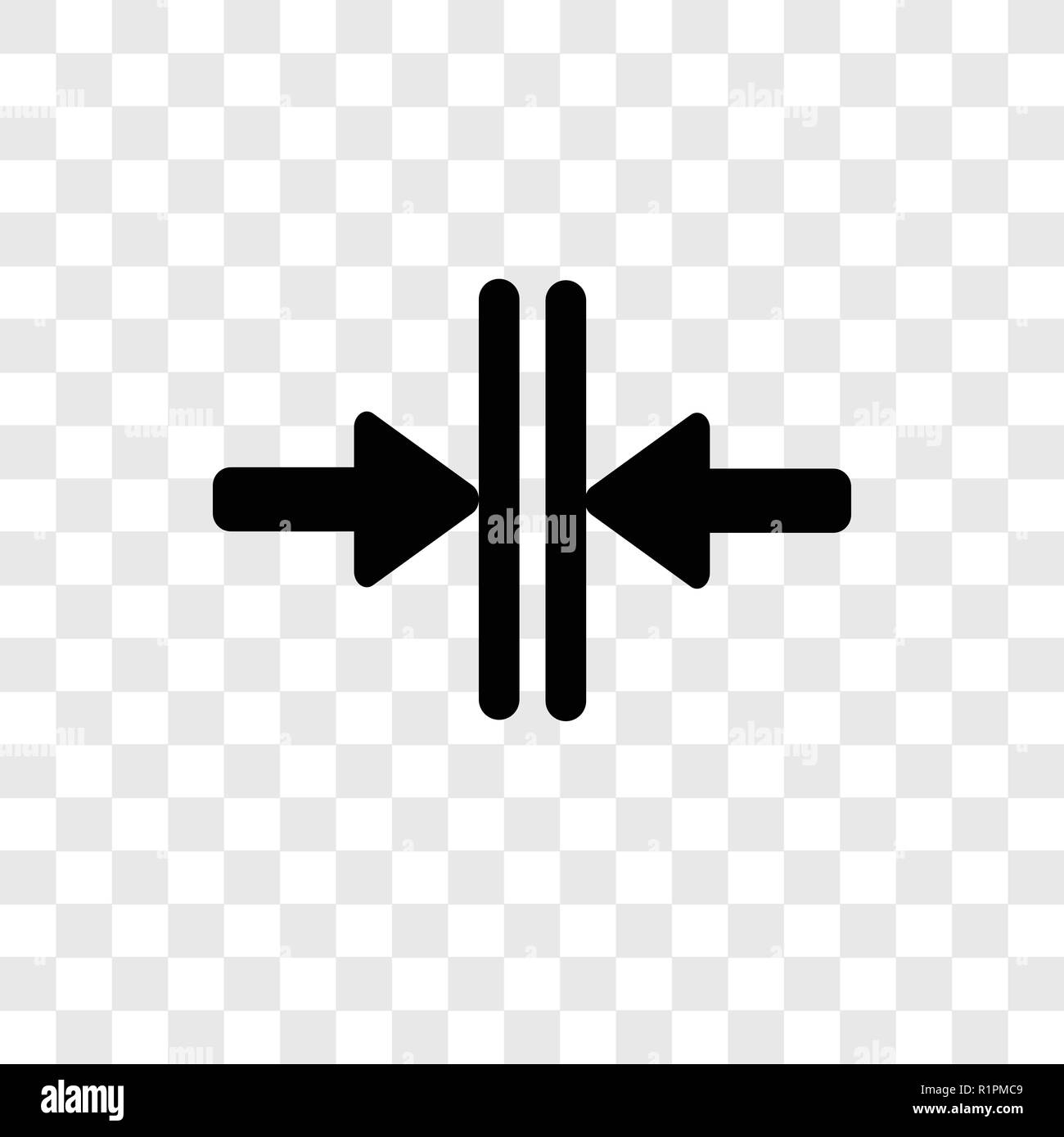 Vertical Merge vector icon isolated on transparent background, Vertical ...