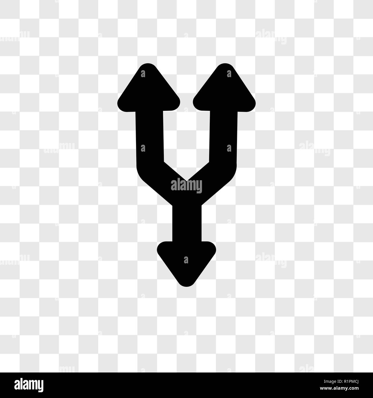 Split Triangle vector icon isolated on transparent background, Split ...