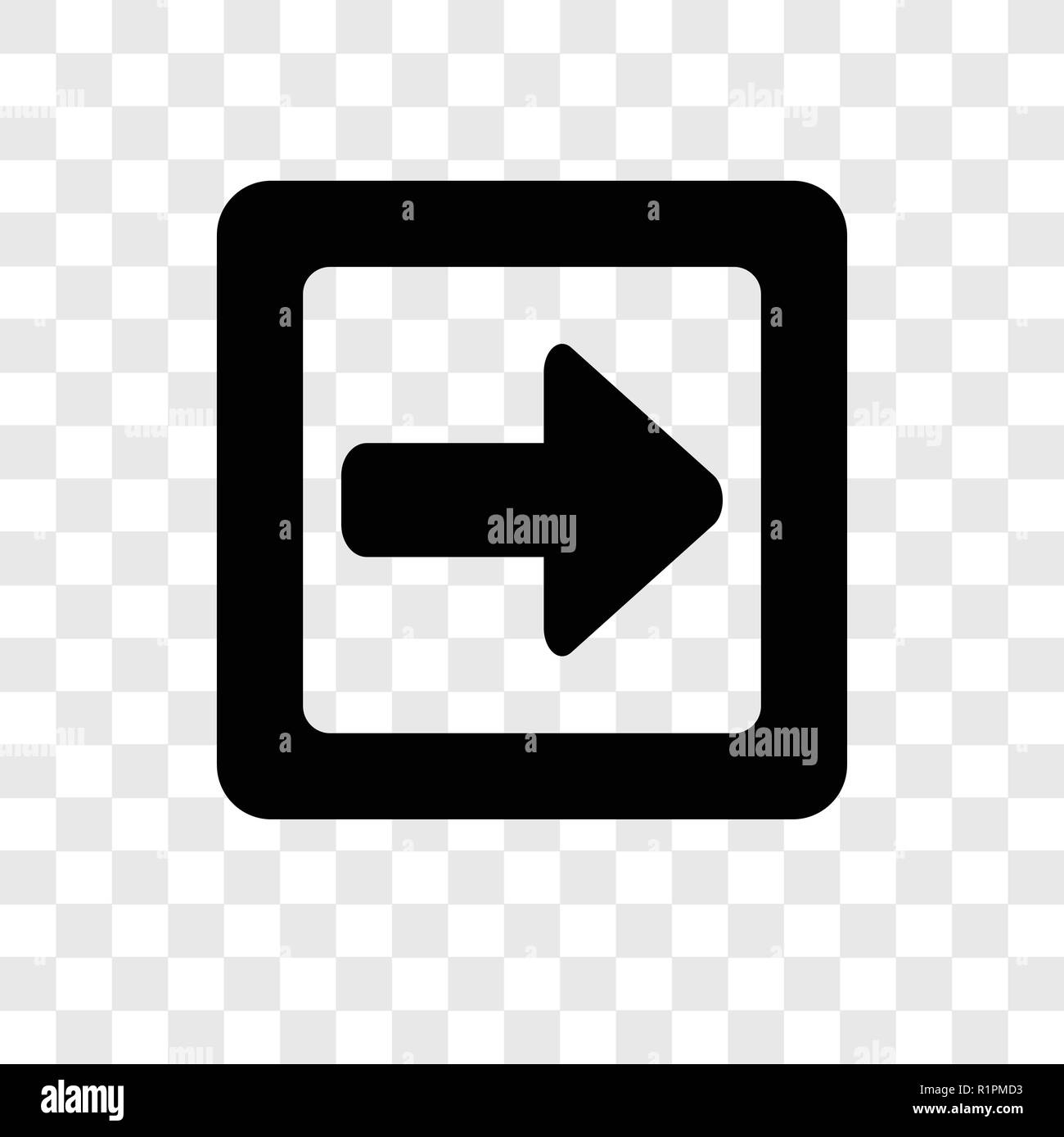 Right Direction vector icon isolated on transparent background, Right ...