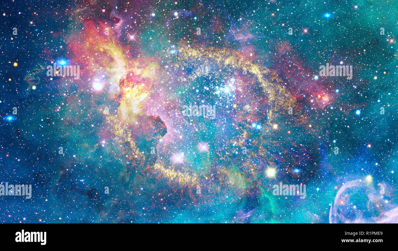 The Helix Nebula in deep space. Cosmic background. Elements of this ...