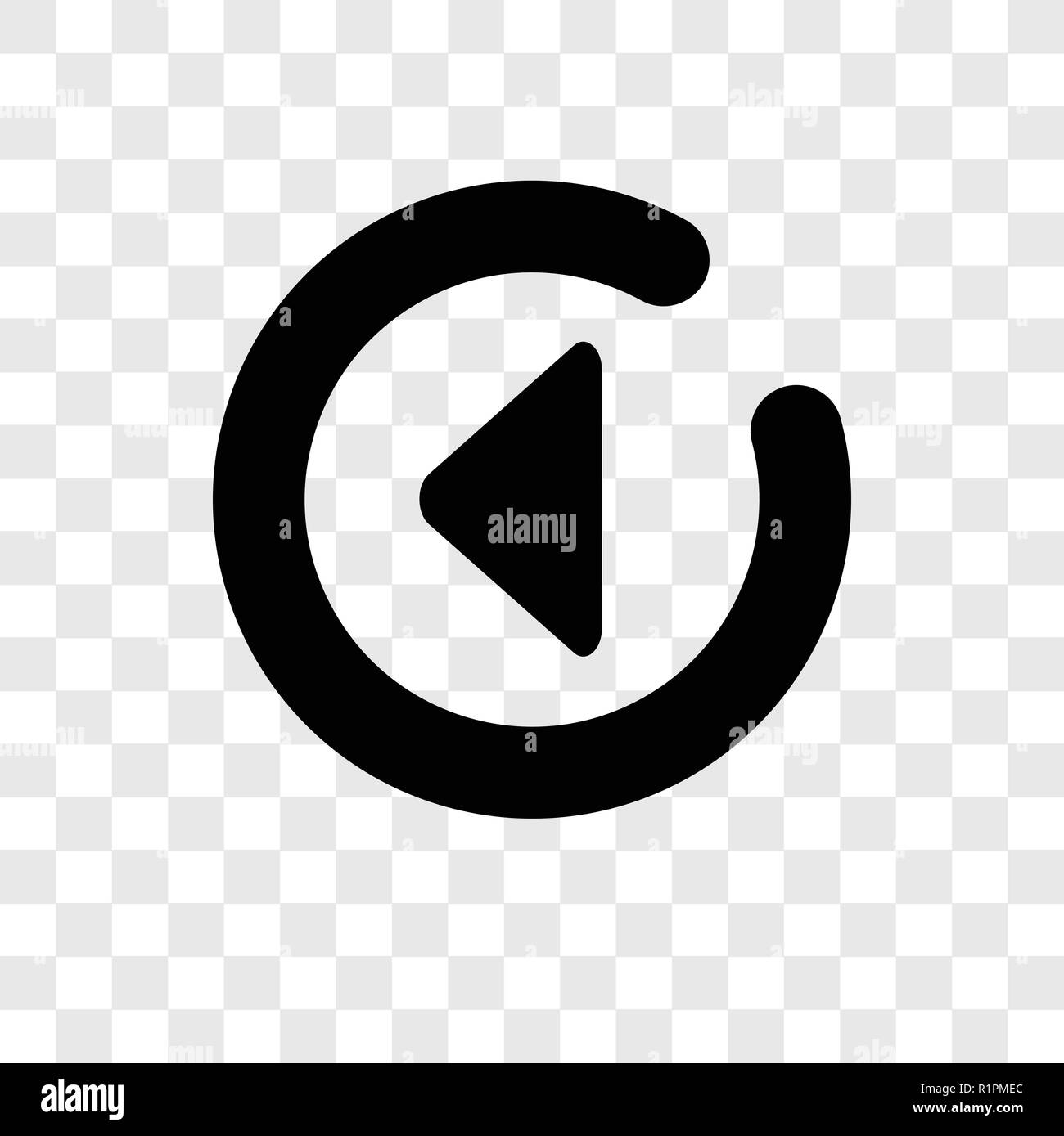 Left arrow vector icon isolated on transparent background, Left arrow ...