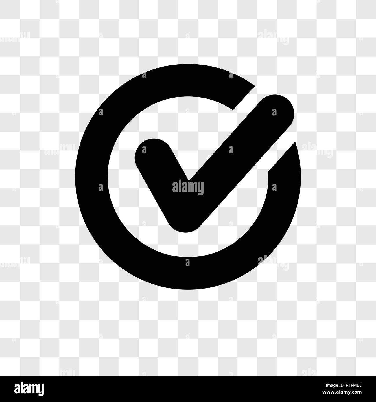 Confirm vector icon isolated on transparent background, Confirm ...