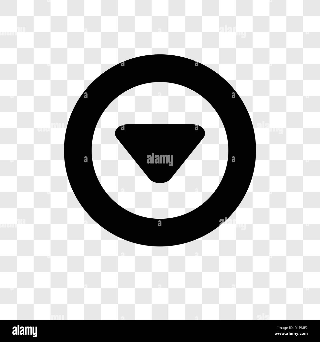 Down arrow vector icon isolated on transparent background, Down arrow ...