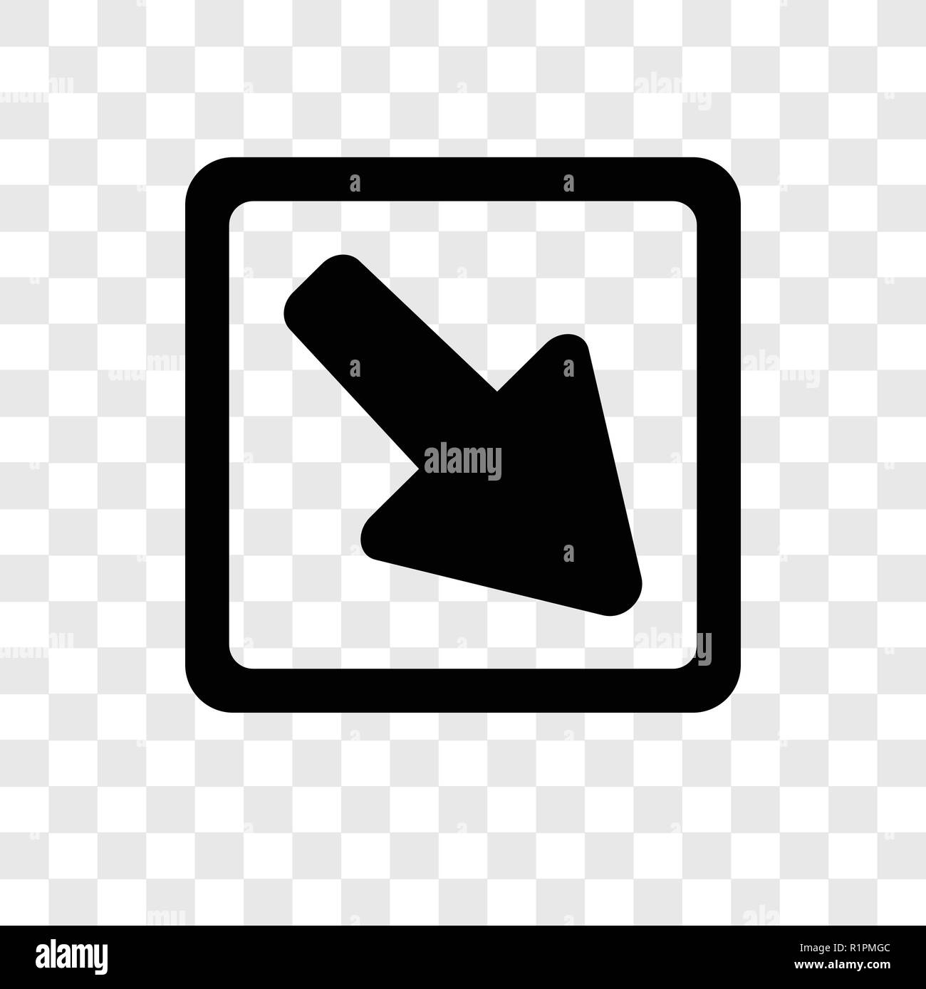 Diagonal arrow vector icon isolated on transparent background, Diagonal ...