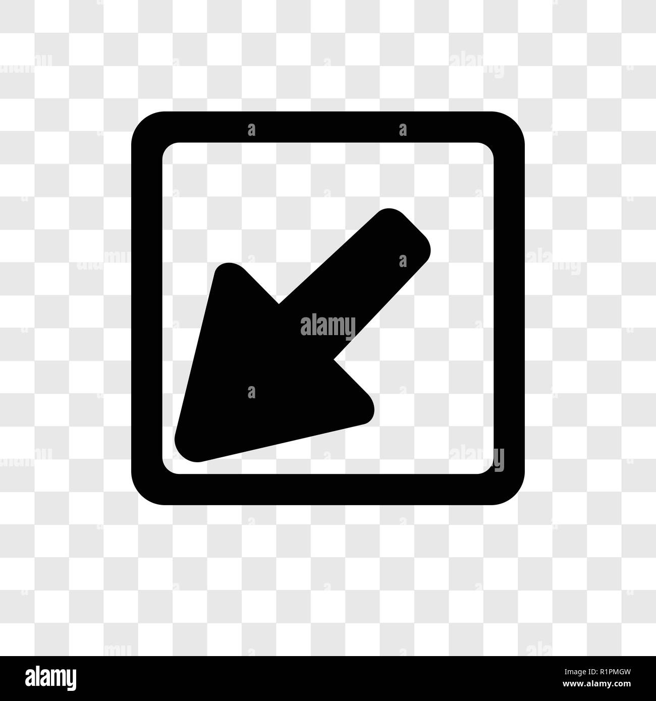 Diagonal arrow vector icon isolated on transparent background, Diagonal ...