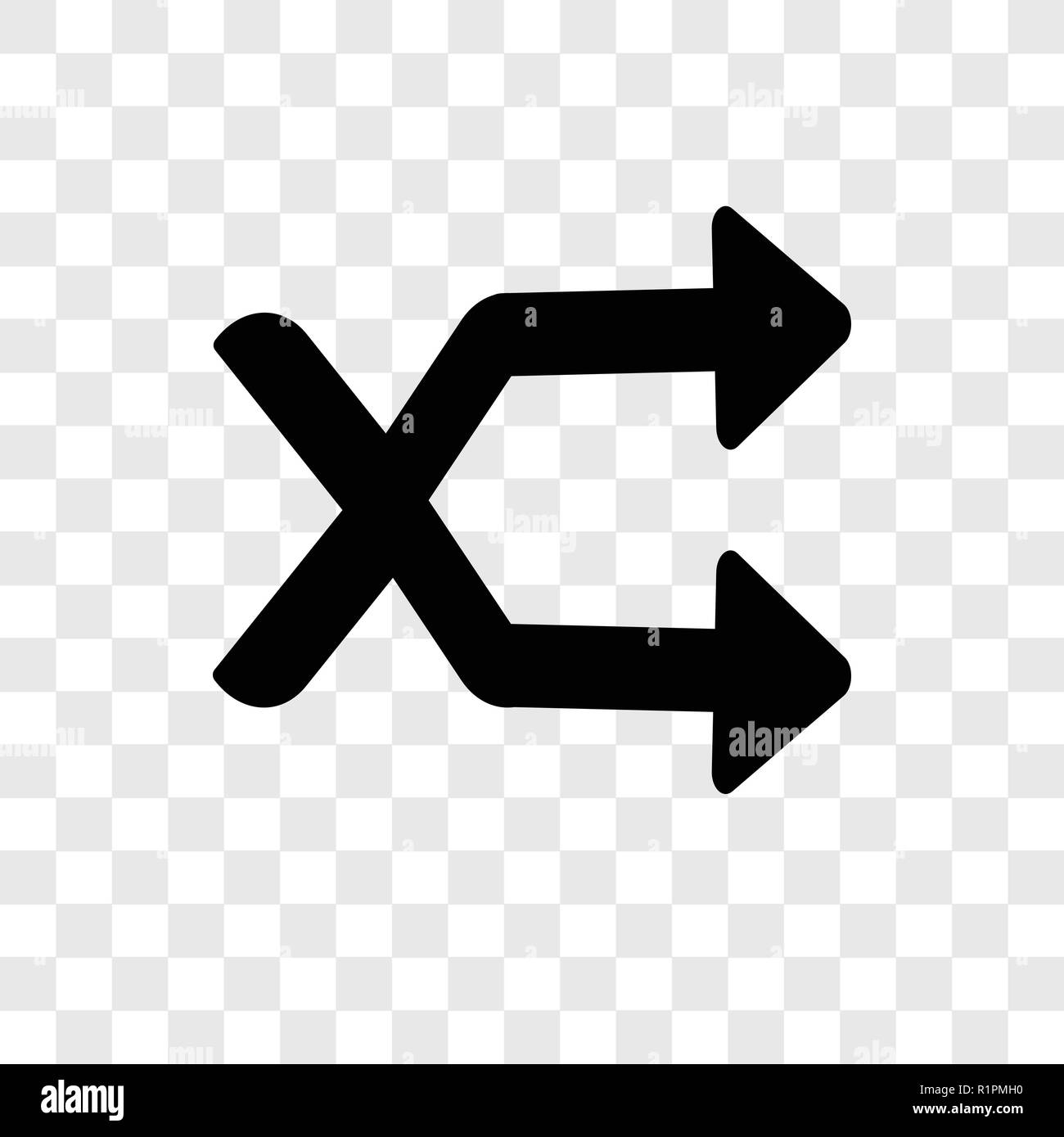 Shuffle vector icon isolated on transparent background, Shuffle ...