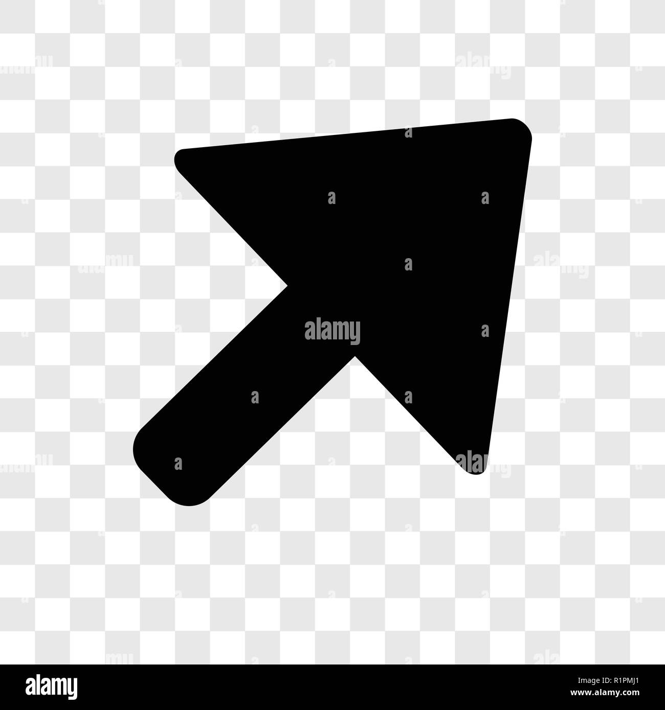 Diagonal arrow vector icon isolated on transparent background, Diagonal ...