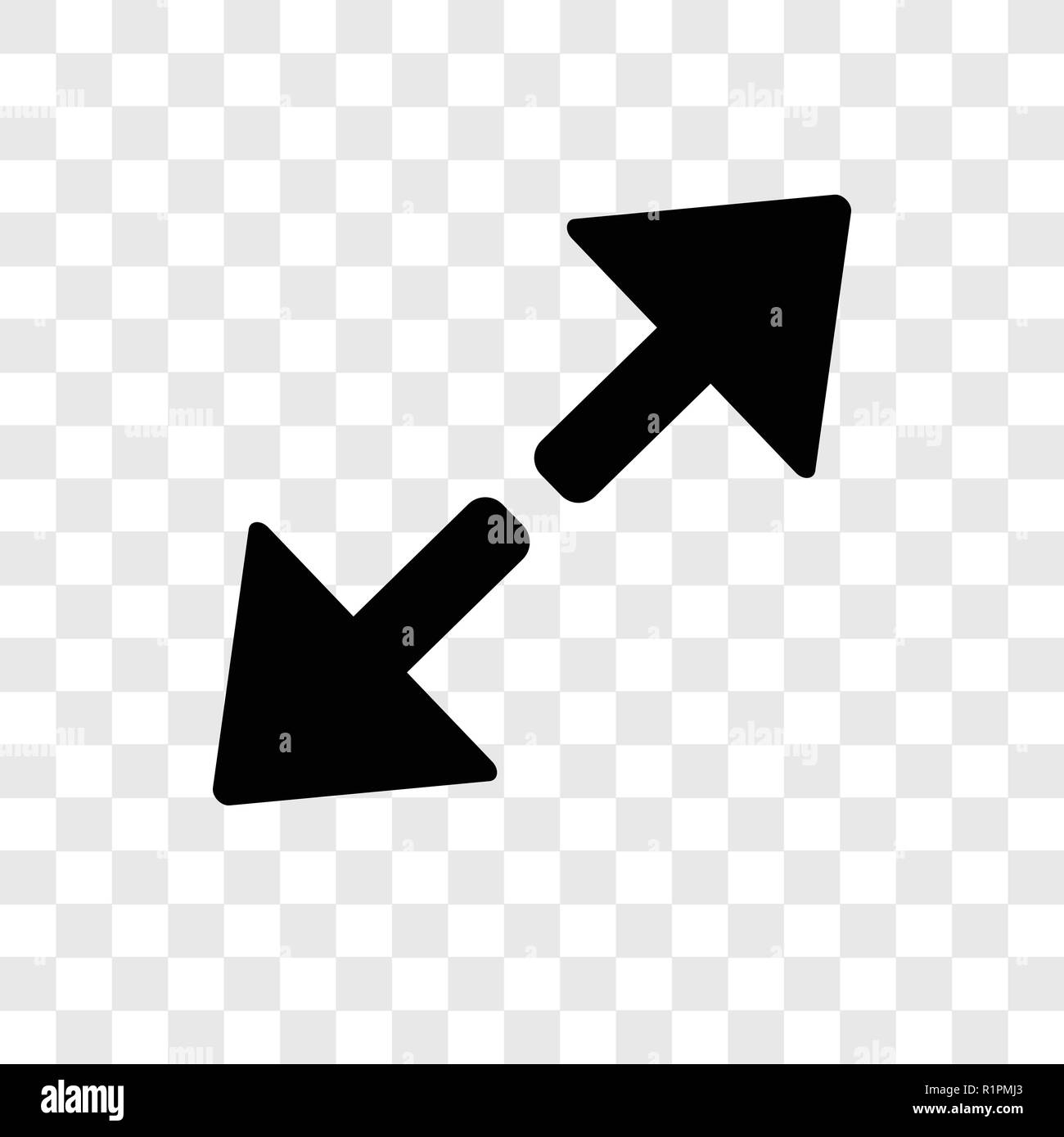Diagonal arrow vector icon isolated on transparent background, Diagonal ...