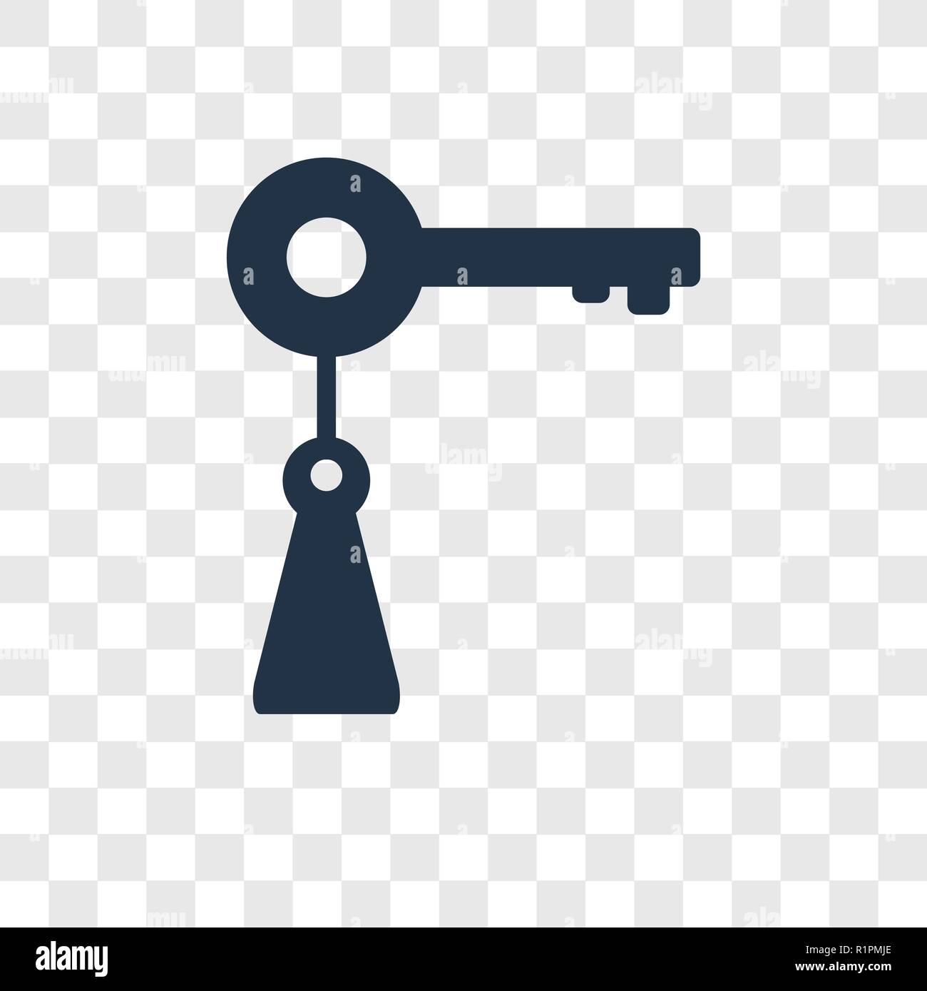 Key vector icon isolated on transparent background, Key transparency ...