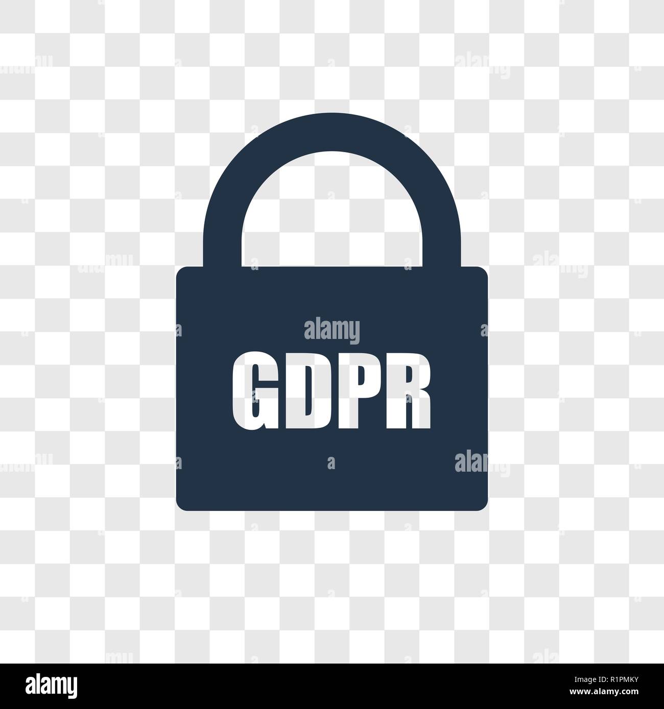 GDPR vector icon isolated on transparent background, GDPR transparency logo concept Stock Vector ...