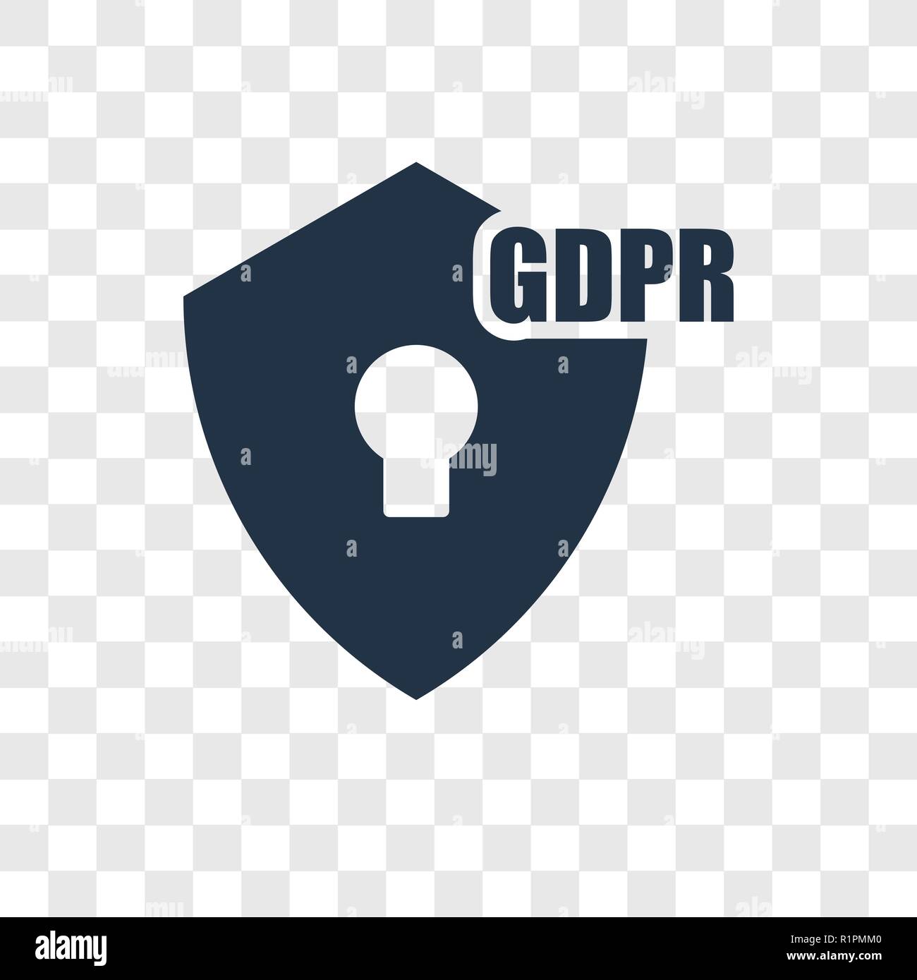 GDPR vector icon isolated on transparent background, GDPR transparency ...
