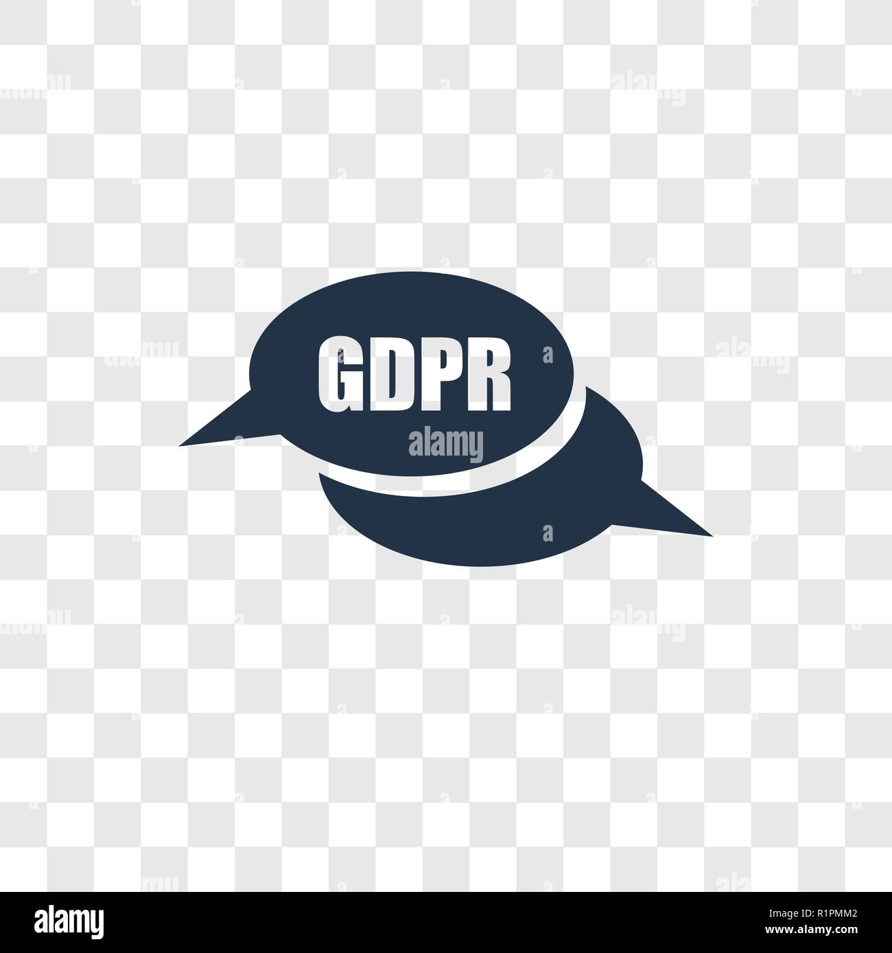 GDPR vector icon isolated on transparent background, GDPR transparency ...