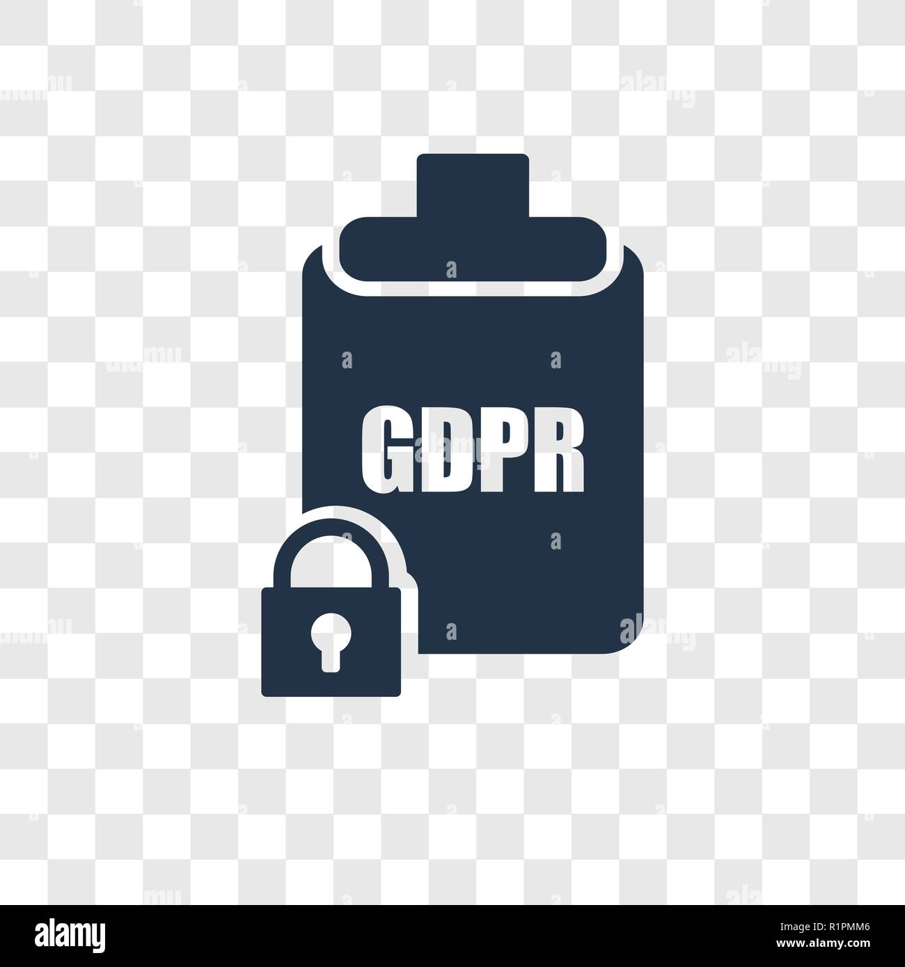 GDPR vector icon isolated on transparent background, GDPR transparency ...