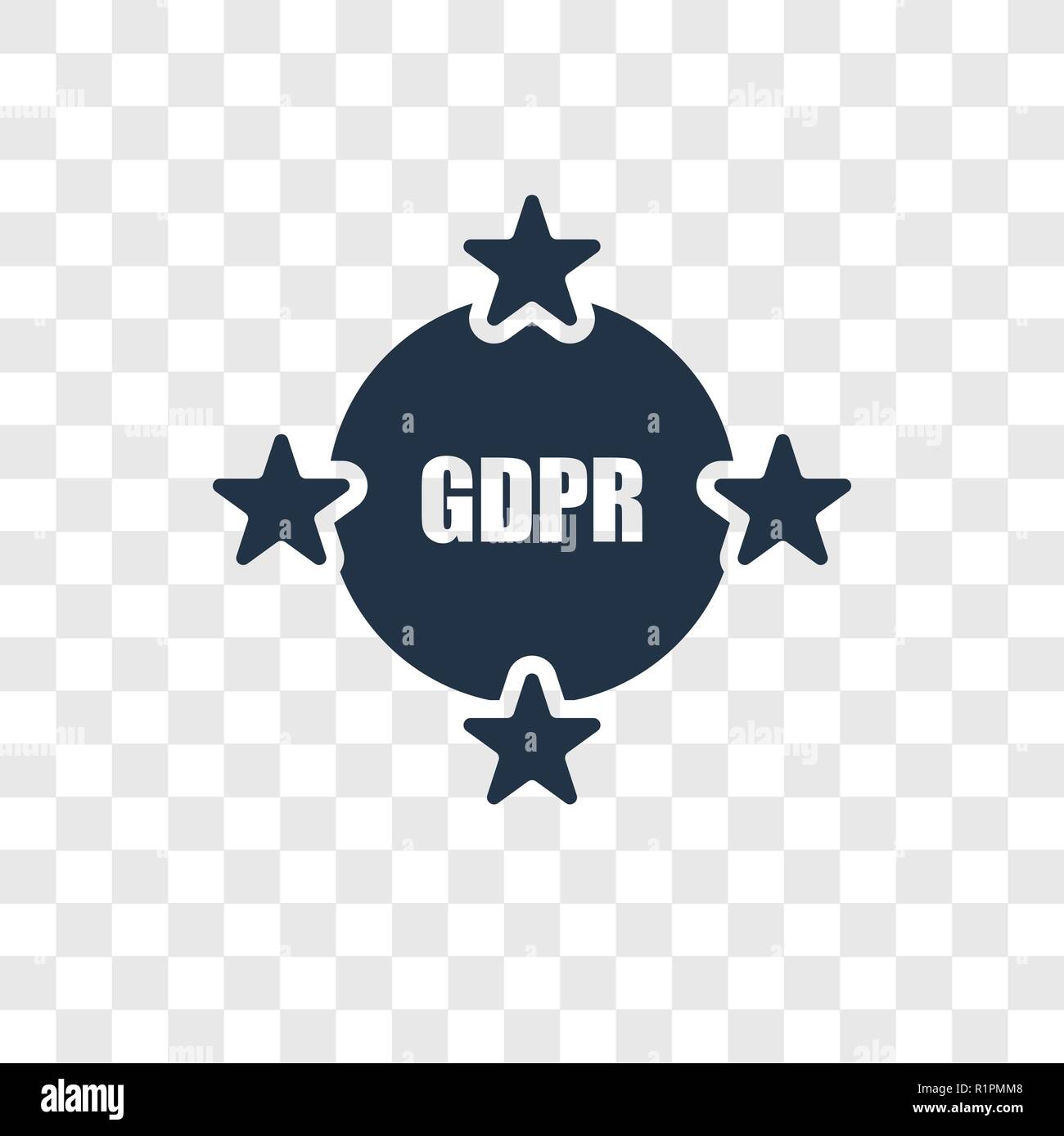 GDPR vector icon isolated on transparent background, GDPR transparency ...
