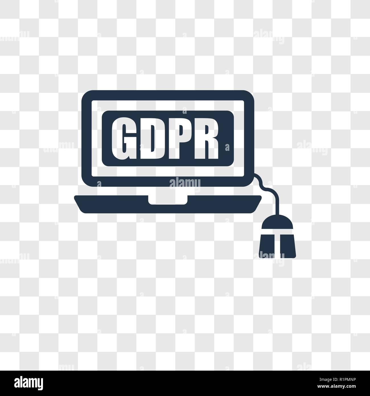 GDPR vector icon isolated on transparent background, GDPR transparency ...