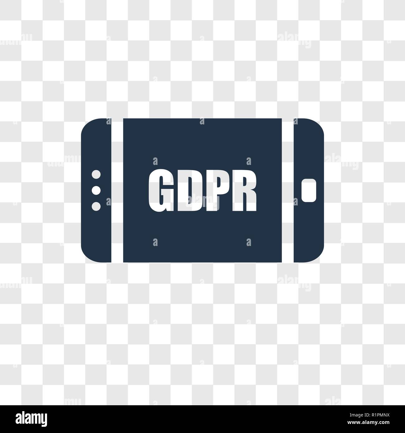 GDPR vector icon isolated on transparent background, GDPR transparency ...