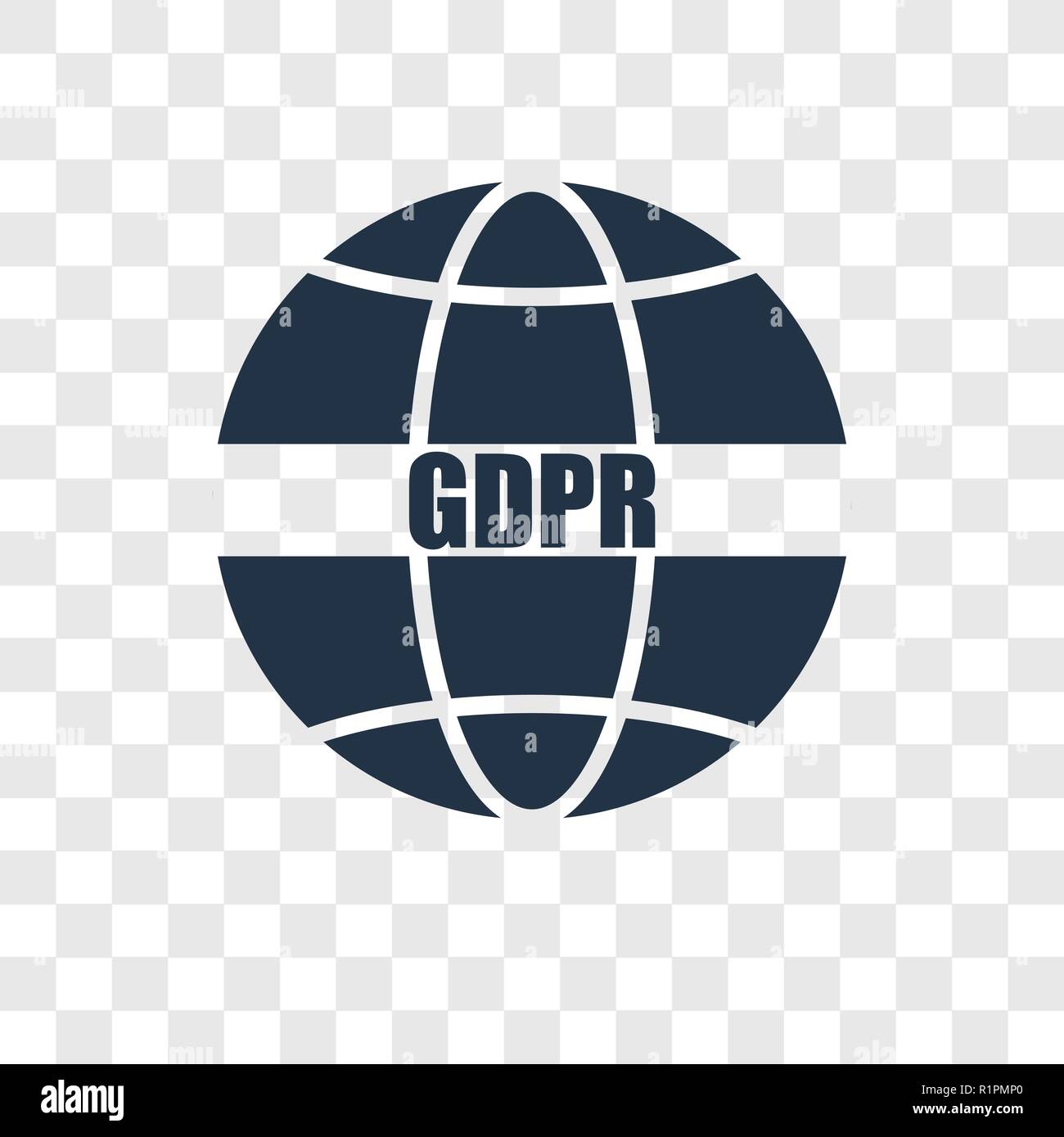 GDPR vector icon isolated on transparent background, GDPR transparency ...