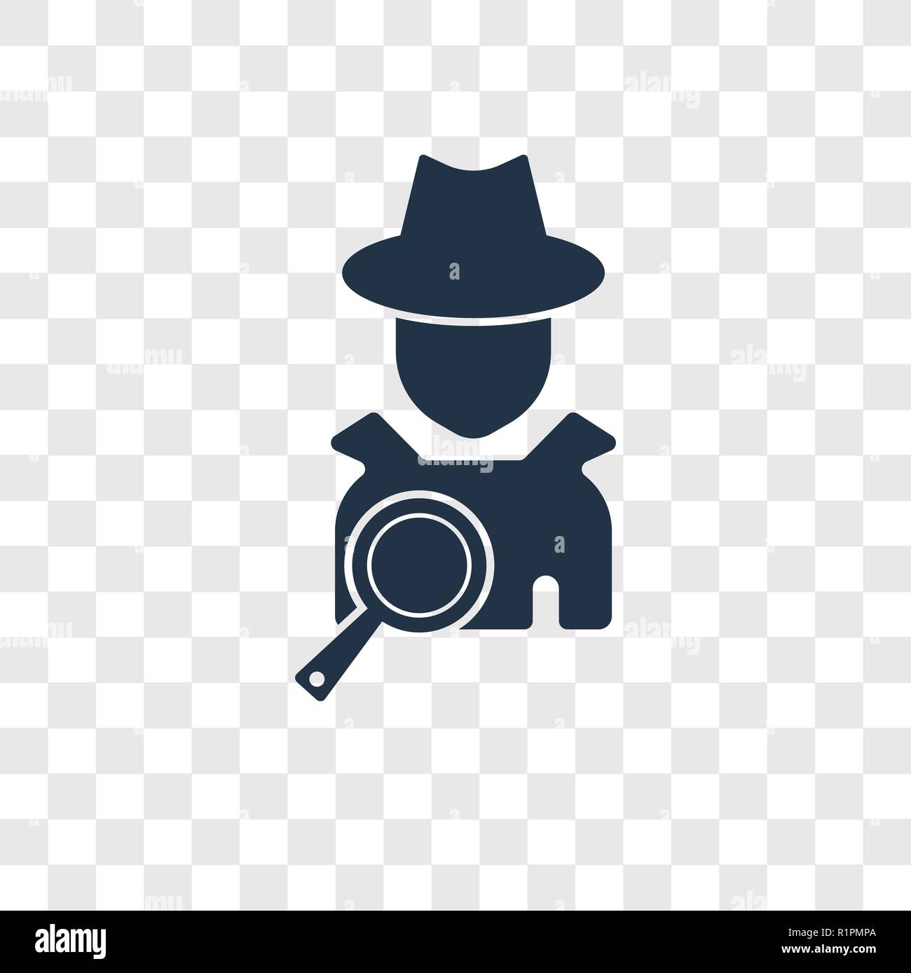 Detective vector icon isolated on transparent background, Detective ...