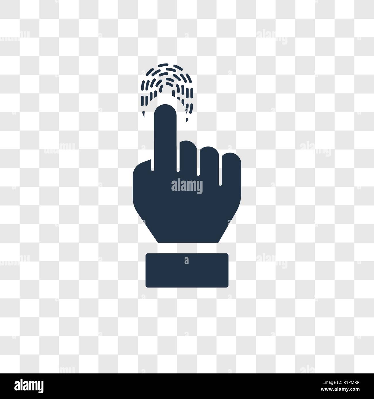 Fingerprint vector icon isolated on transparent background, Fingerprint ...
